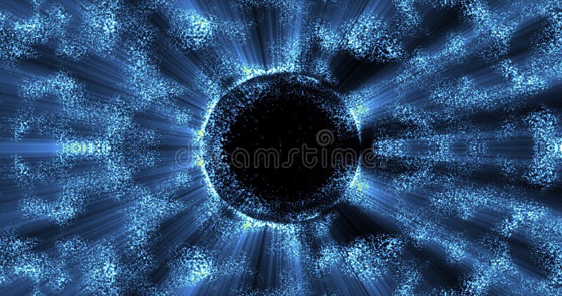 Abstract Background of an Energetic Blue Magic Ring of Glowing ...