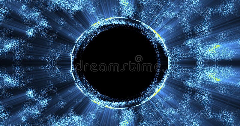 Abstract Background of an Energetic Blue Magic Ring of Glowing ...