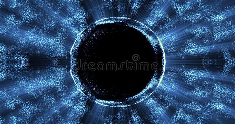 Abstract Background of an Energetic Blue Magic Ring of Glowing ...