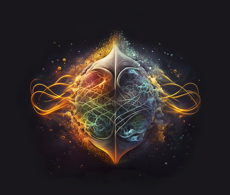 Abstract Background with Energy Flow and Particles Stock Illustration ...