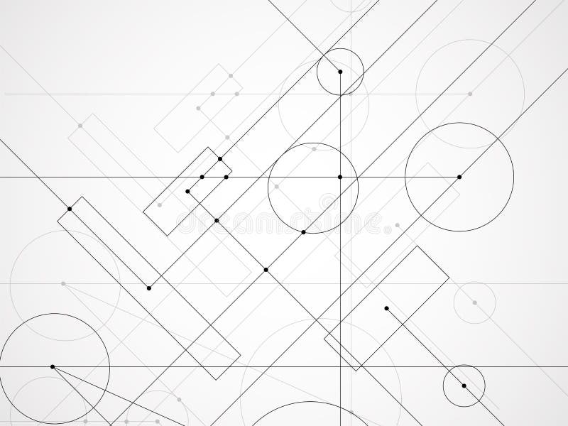 Abstract Background of Engineering Drawing. Technological Wallpaper ...
