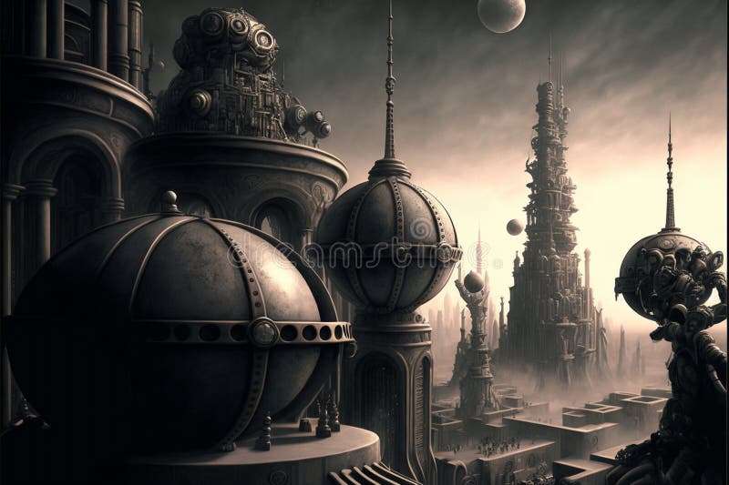 Abstract Epic City with Epic Scale. Future City Stock Illustration ...