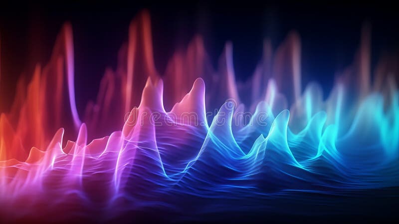 Abstract Background with Equalizer Effect. Neon Lights Stock Image ...