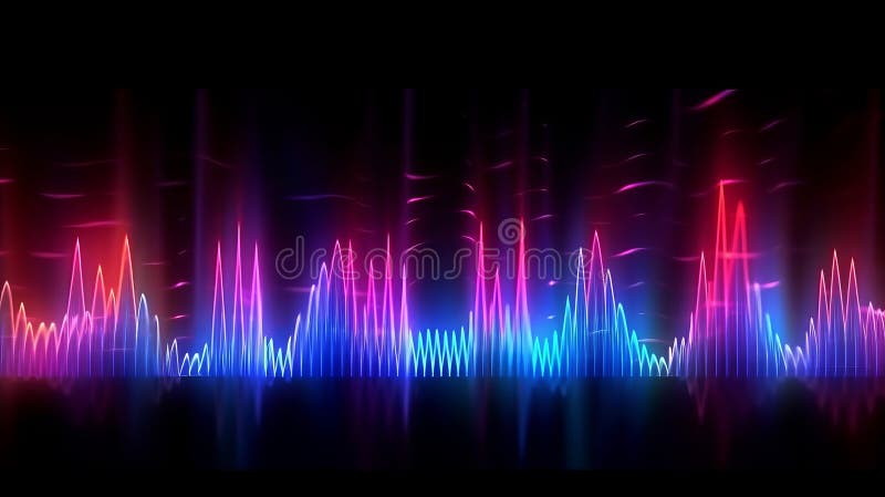 Abstract Background with Equalizer Effect. Neon Lights Stock Image ...