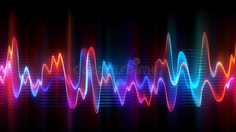 Abstract Background with Equalizer Effect. Neon Lights Stock Photo ...