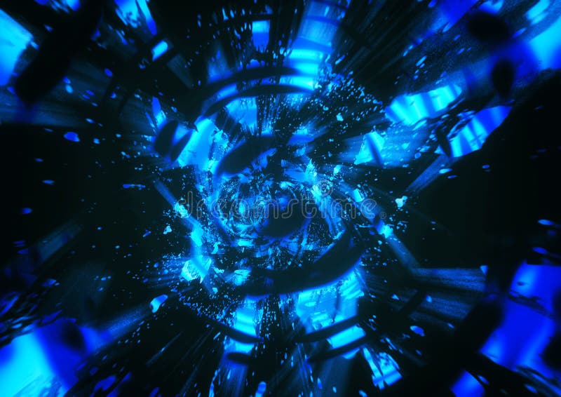 Abstract Background with Explosion and Blue Debris Stock Illustration ...