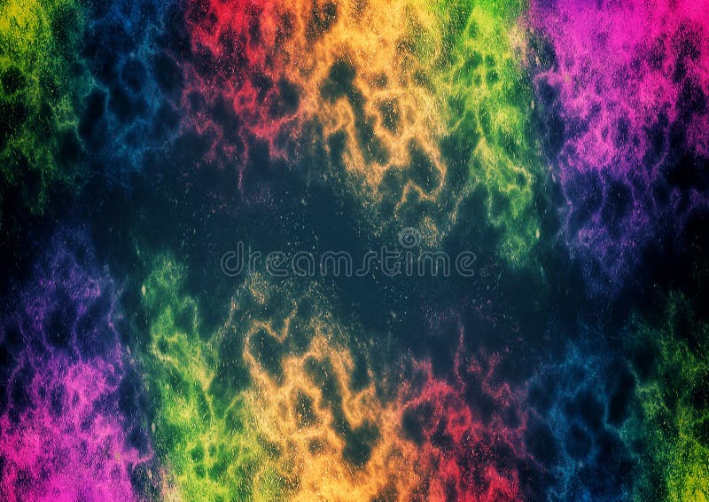 Abstract Background with Explosion and Colorful Smoke Particles ...