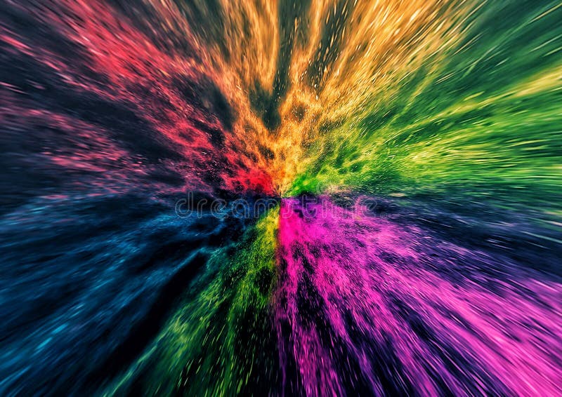 Abstract Background with Explosion and Colorful Smoke Particles ...