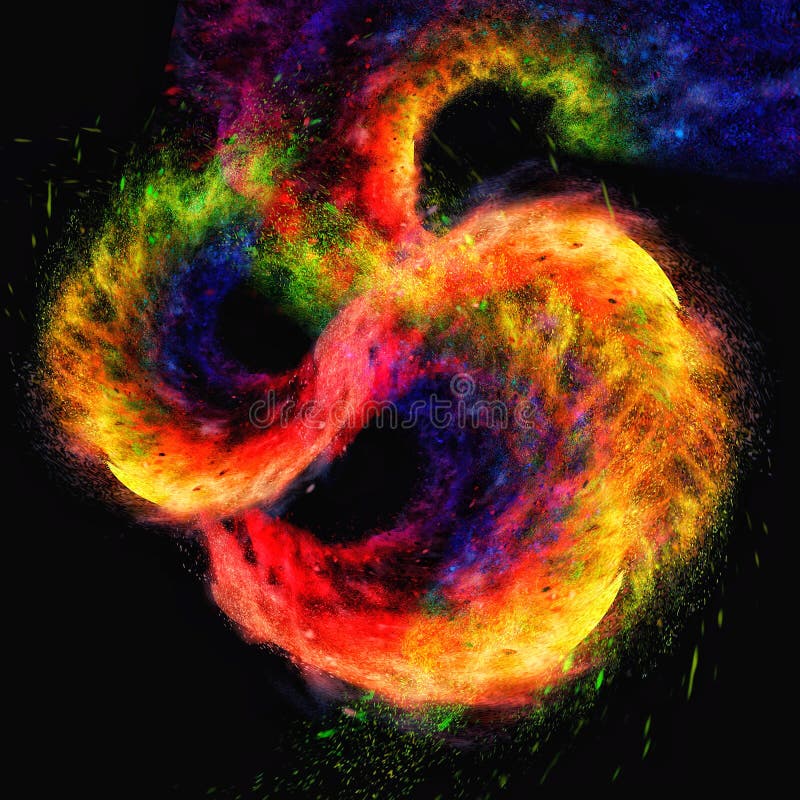 Abstract Background with Explosion and Colorful Smoke Particles ...