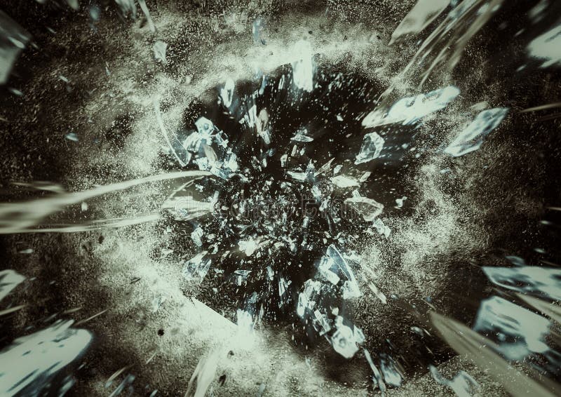 Abstract Background with Explosion and Flying Debris Stock Illustration ...