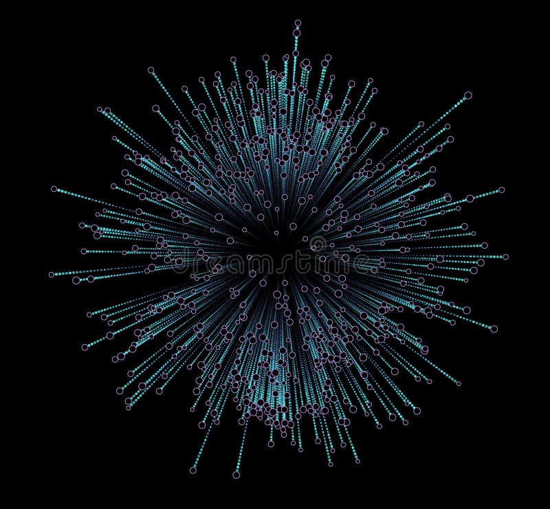 Abstract Background Explosion with Lines from Dots and Particles ...