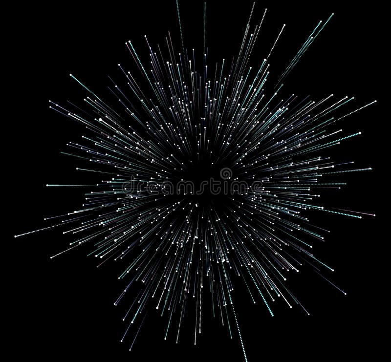 Abstract Background Explosion with Lines from Dots and Particles ...