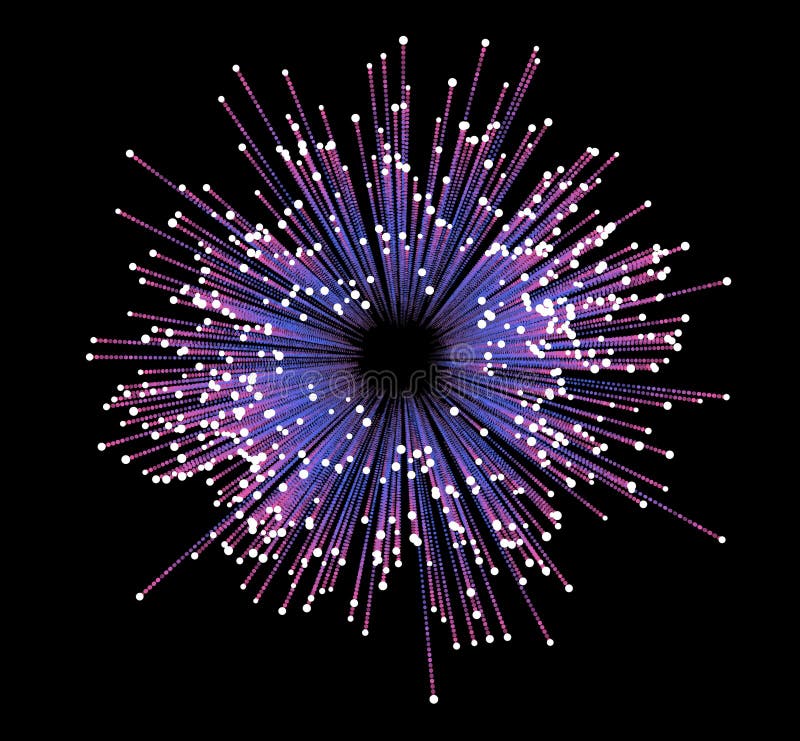 Abstract Background Explosion with Lines from Dots and White Points ...