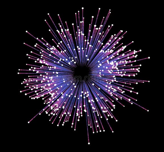 Abstract Background Explosion with Lines from Dots and White Points ...