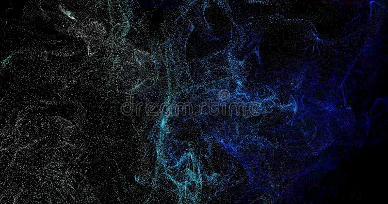Abstract Background, Explosion of Particles and Dots, Smooth Lines ...
