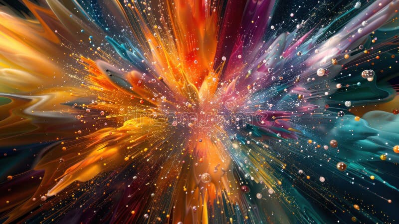 Abstract Background with an Explosion of Random Colors and Shapes ...