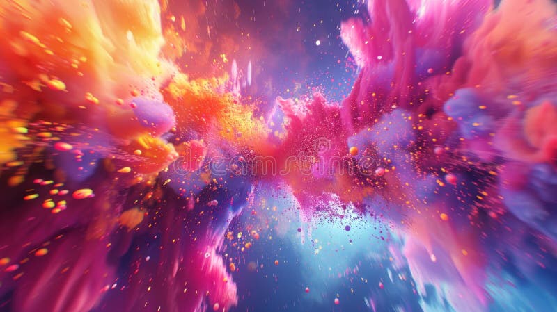 Abstract Background with an Explosion of Random Colors and Shapes ...