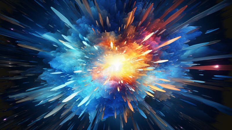 Abstract Background. Explosion Star on Multicolored. Illustration ...