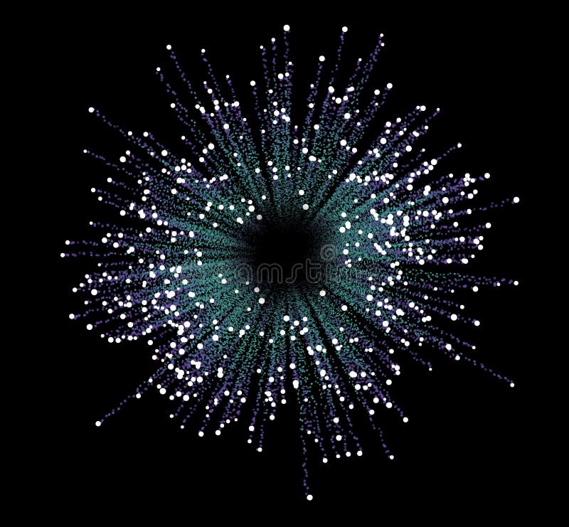 Abstract Background Explosion with Trail from Dots and White Points ...