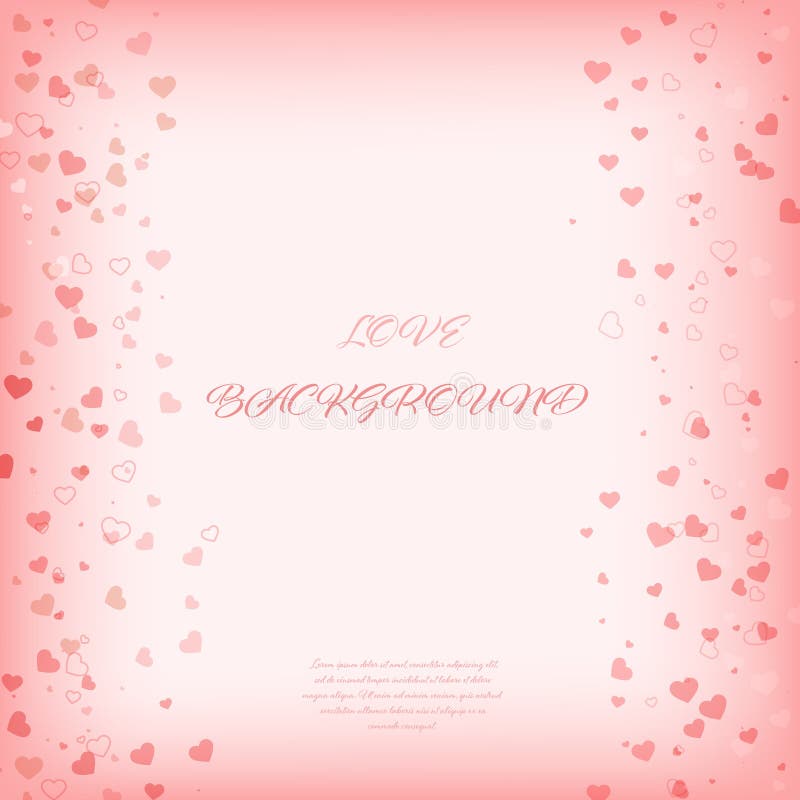 Abstract Background with Falling Hearts for Greeting Banner, Postcard ...