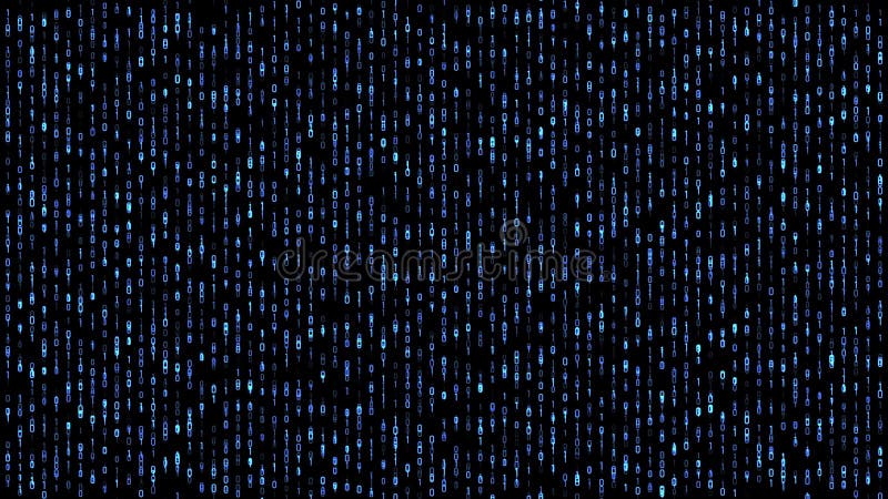 Digital Matrix Binary Falling Down Blue Stock Footage - Video of ...
