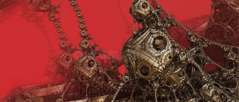 Abstract Background, Fantastic 3D Alien Structures Stock Illustration ...