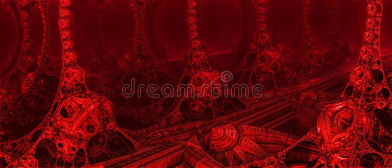Abstract Background, Fantastic 3D Red Alien Structures Stock ...