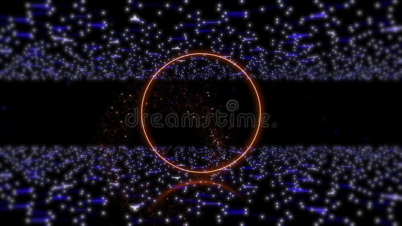 Abstract Background of Fantasy Portal Ring with Gold Shiny Particles ...