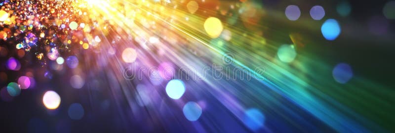 This Abstract Background Features a Burst of Rainbow Light Rays with ...