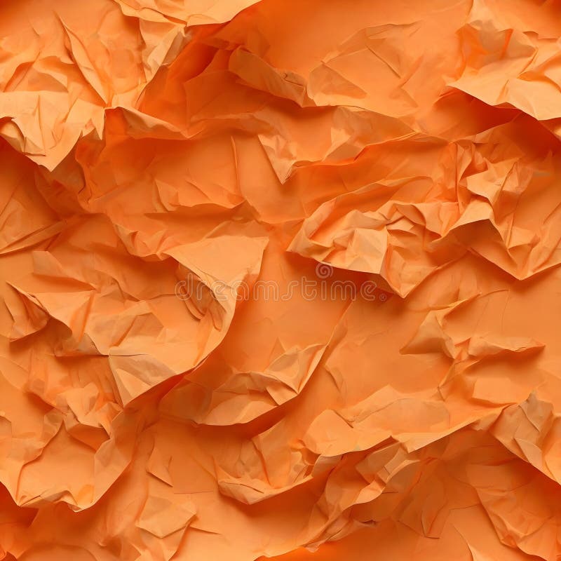 Orange Crumpled Paper Texture Abstract Background Stock Illustration ...