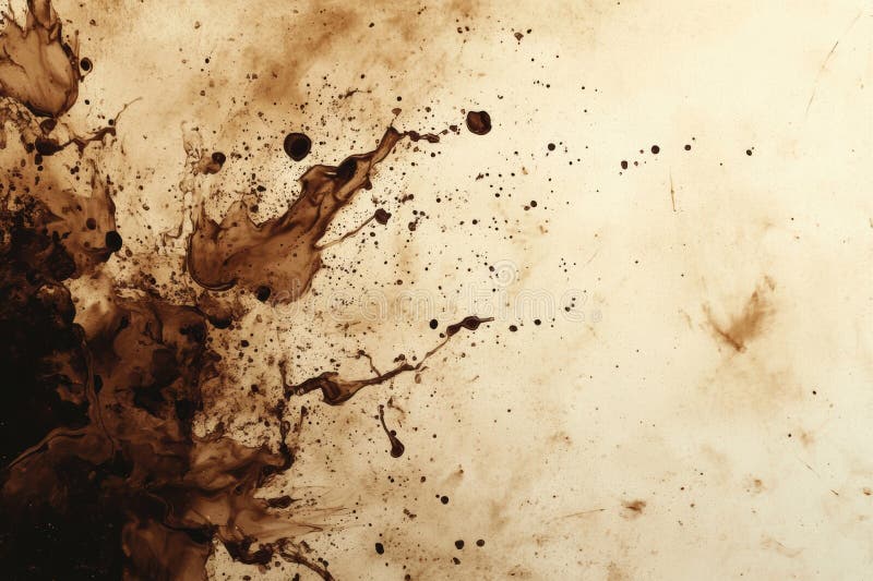 Abstract Composition Created with Spilled Coffee Stains and Splashes on ...