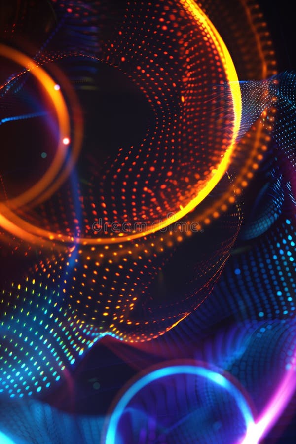 Vibrant Abstract Circular Light Effects Background for Design Projects ...