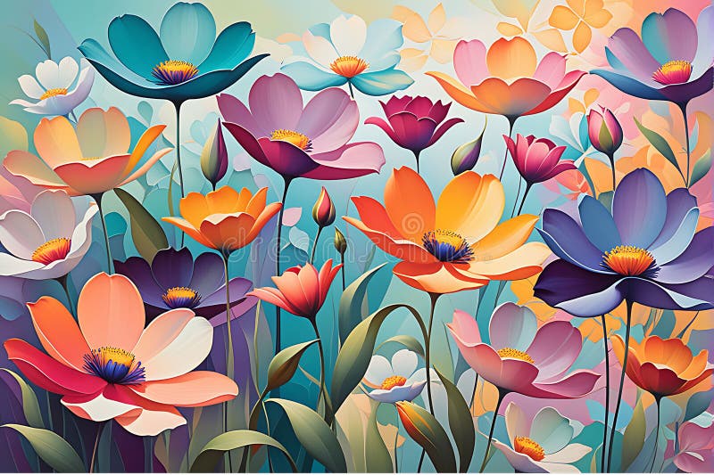 Abstract Background Featuring an Amalgamation of Flowers - Colors ...