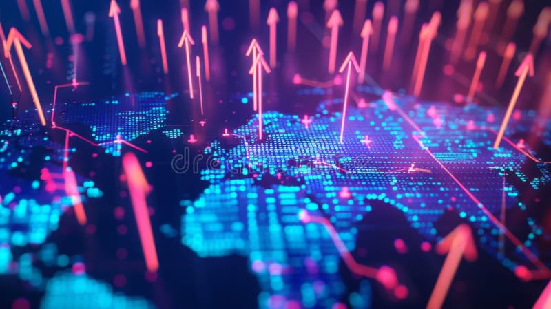 Abstract Background Featuring Arrows in Shades of Blue and Pink ...