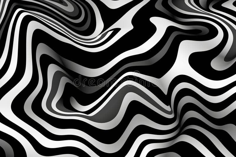 Abstract Black and White Squiggly Lines Background Illustration Stock ...