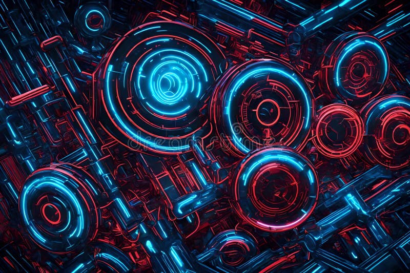 Abstract Background Featuring Blue and Red Lines Intertwined in a High ...