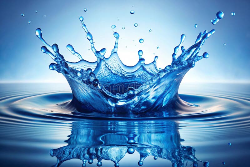 The Abstract Blue Water Splash Background Stock Illustration ...