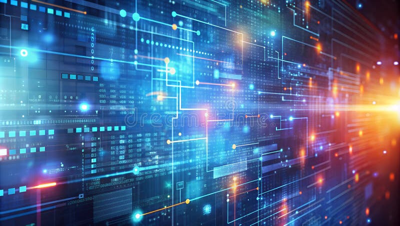 An Abstract Background Featuring a Coding. AI Big Data Transmission ...