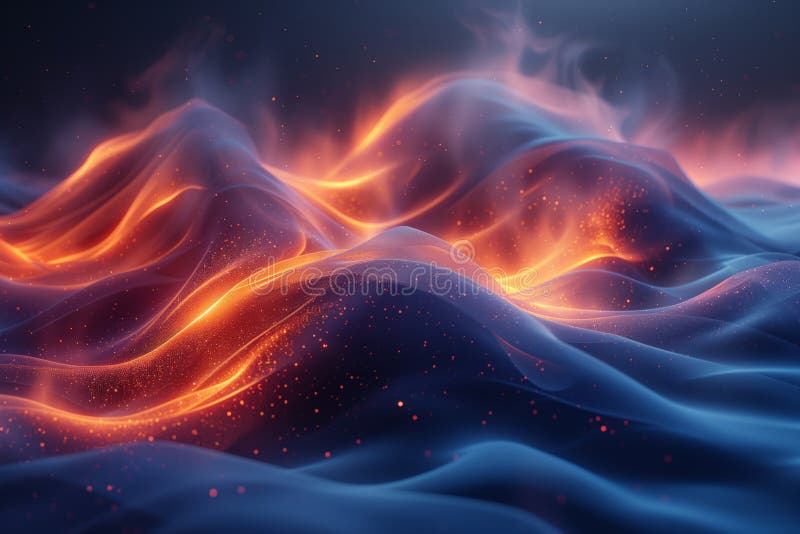 Computer Generated Image of a Glowing Wave of Fire and Light 8k Hi-res ...