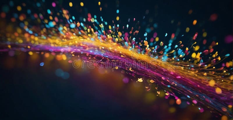 Abstract Background of Data Particles Streaming Across the Screen Stock ...