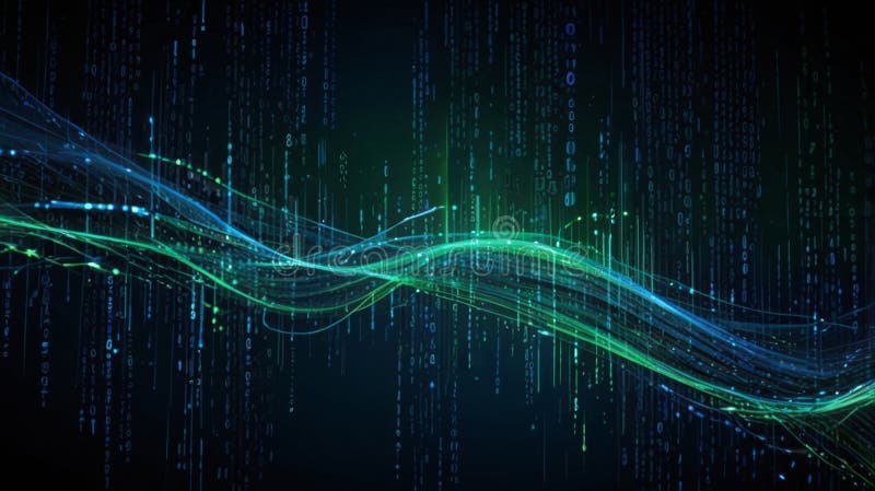Abstract Background Featuring Digital Data Streams Flowing Across the ...