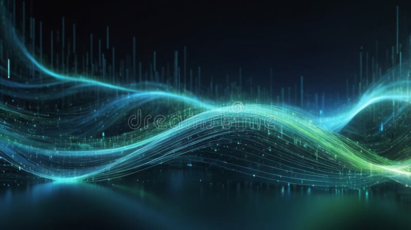 Abstract Background Featuring Digital Data Streams Flowing Across the ...
