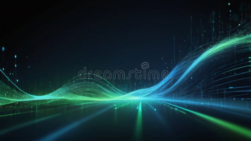 Abstract Background Featuring Digital Data Streams Flowing Across the ...