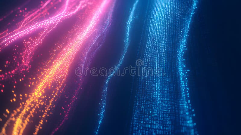 Abstract Contrasting Digital Data Streams Background Stock Illustration ...