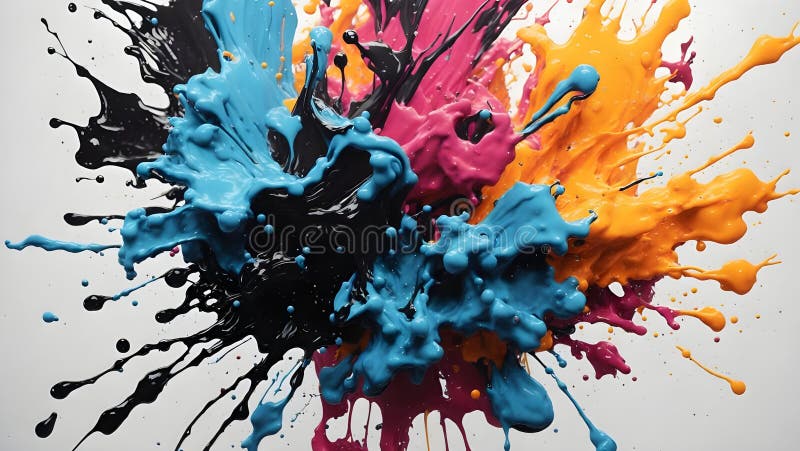 Abstract Background Featuring Dynamic Ink Splashes Stock Illustration ...