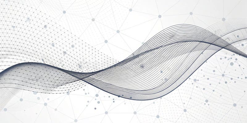 Dynamic Abstract Background with White Wavy Lines Stock Illustration ...