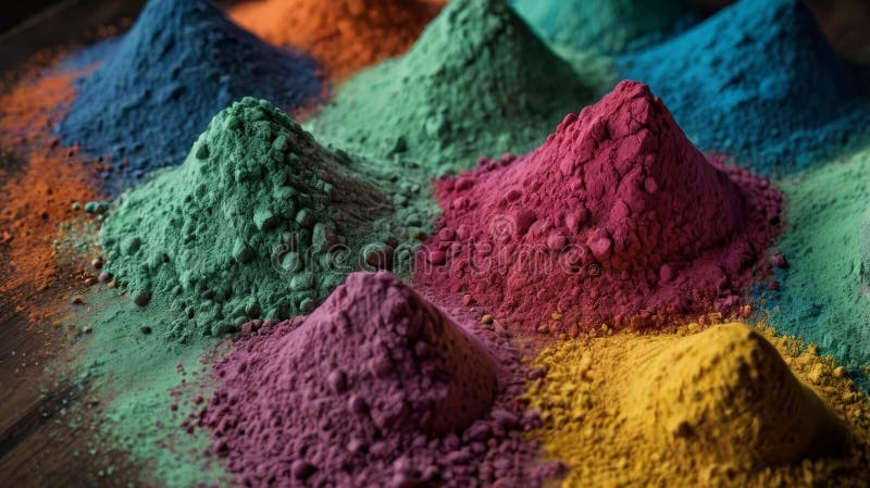 Abstract Background of Powder of Three Colors Sorted by Color Stock ...