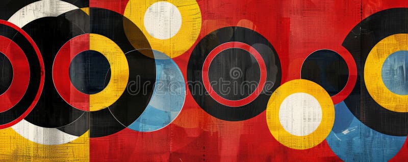 An Abstract Background Featuring Geometric Circular Patterns in Bold ...