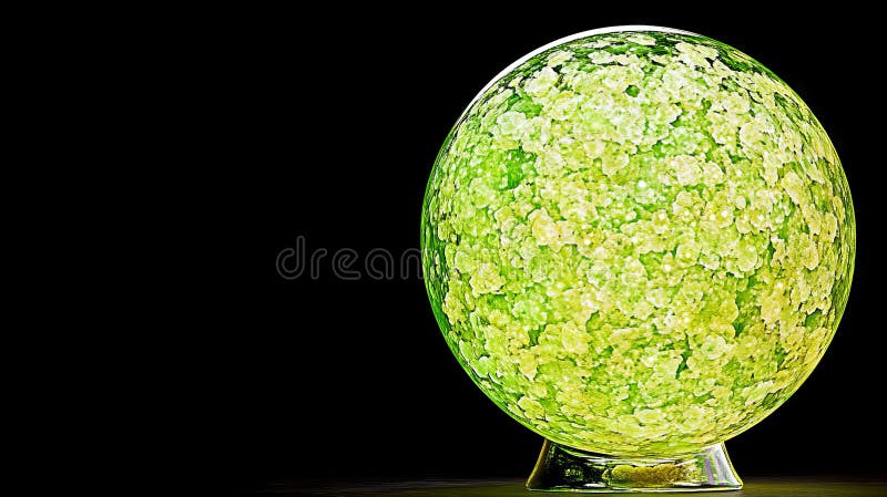Abstract Background Featuring a Glowing Green Digital Sphere and ...