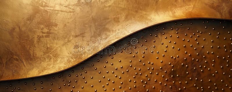 Abstract Golden Leather Texture with Embossed Pattern and Curved ...